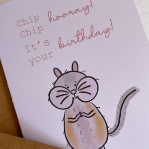Chipmunk Birthday Card, Funny Birthday Card, Chipmunk Card, Greeting ...