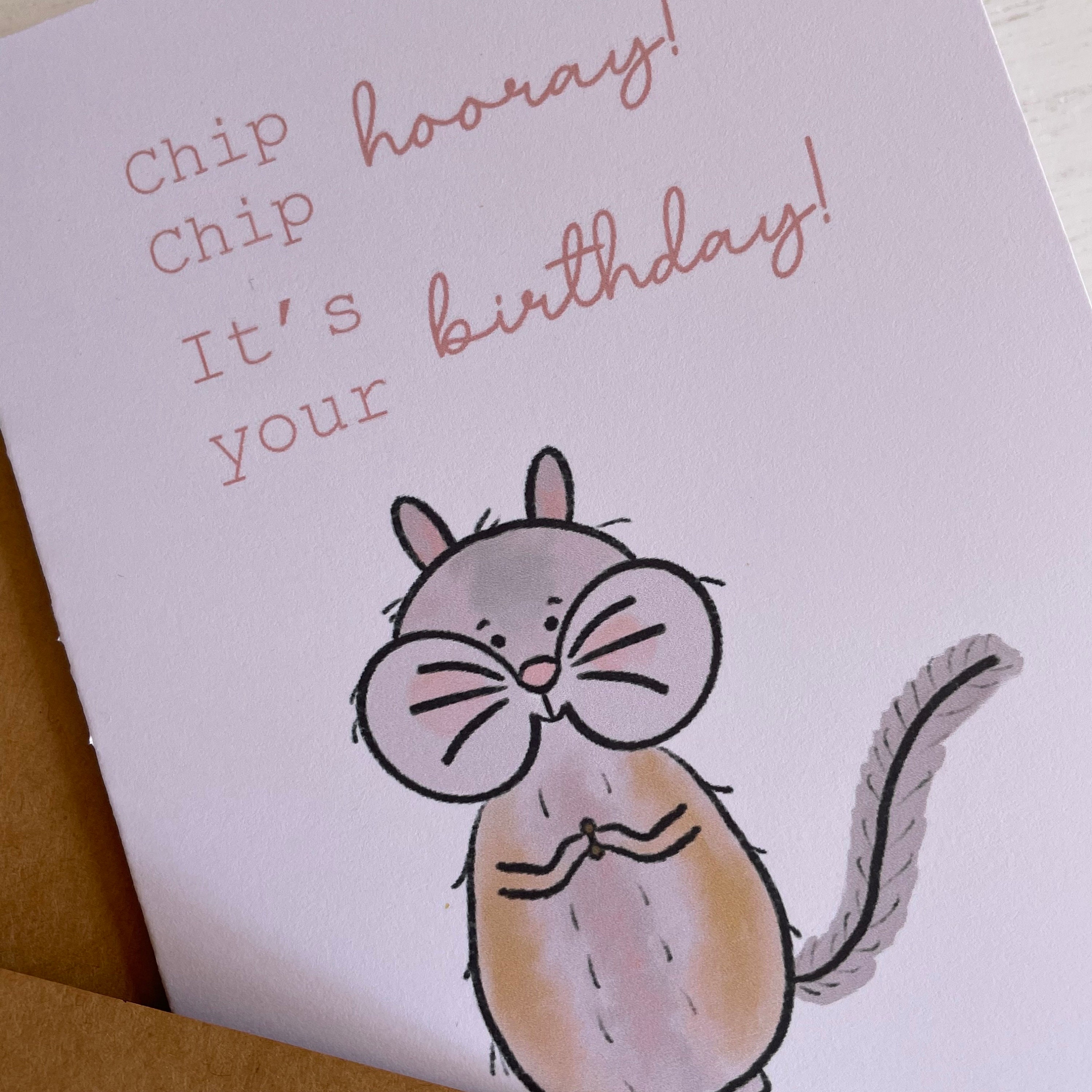 Chipmunk Birthday Card, Funny Birthday Card, Chipmunk Card, Greeting ...