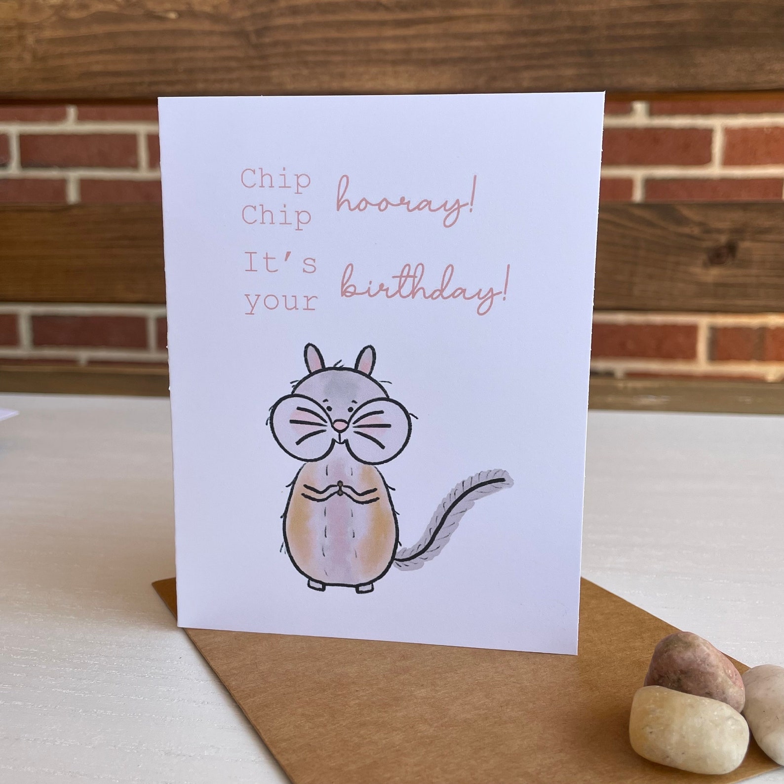 Chipmunk Birthday Card, Funny Birthday Card, Chipmunk Card, Greeting ...