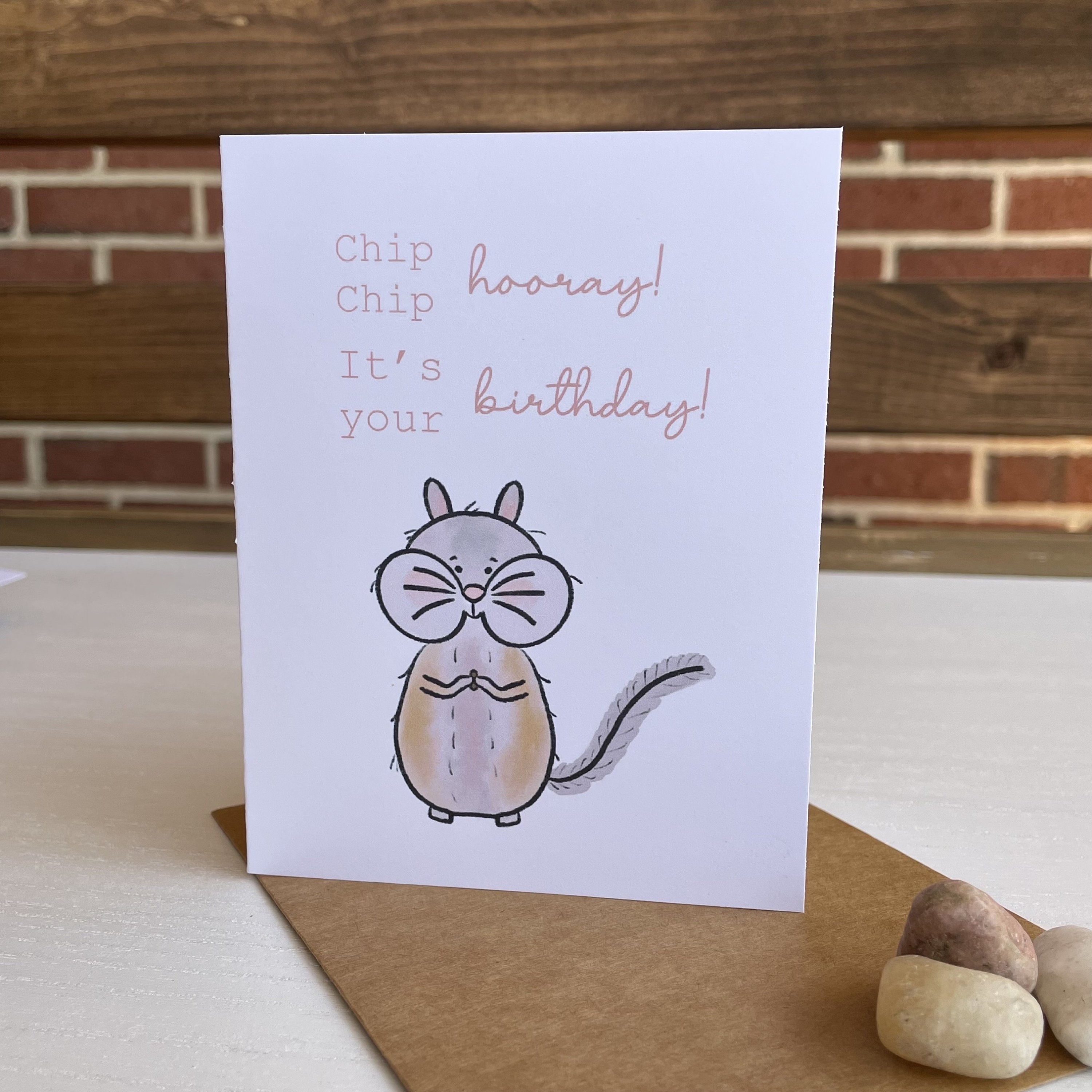Chipmunk Birthday Card, Funny Birthday Card, Chipmunk Card, Greeting ...