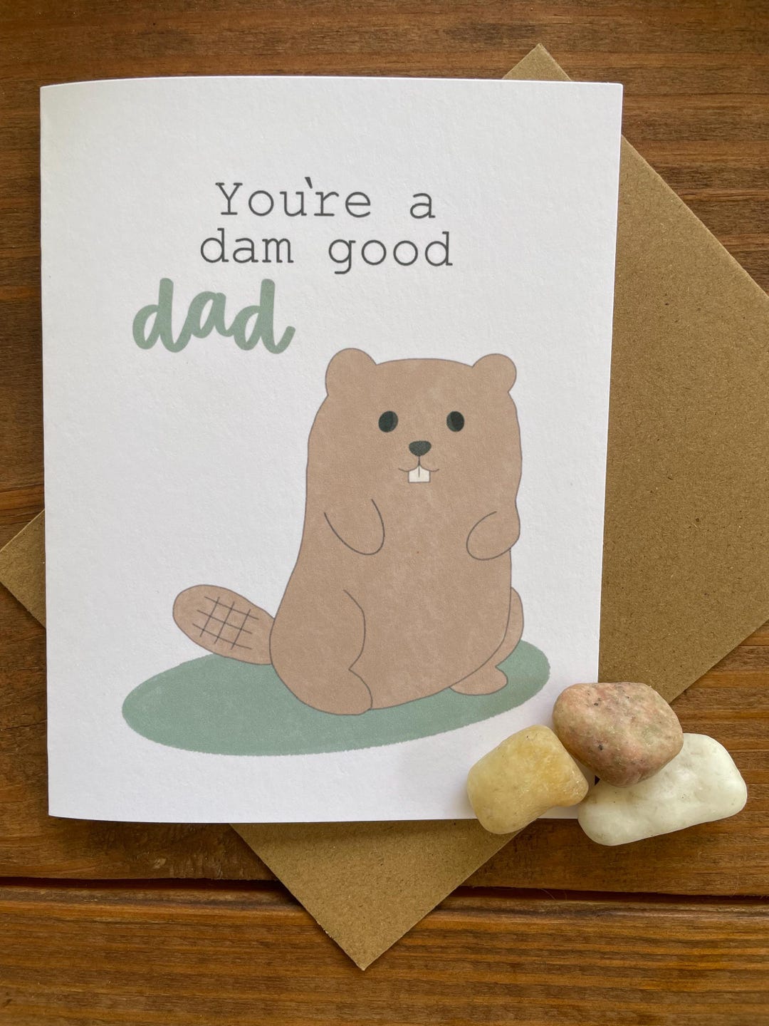 Funny Father’s Day Card, Cute Beaver Card, “you’re a Dam Good Dad ...