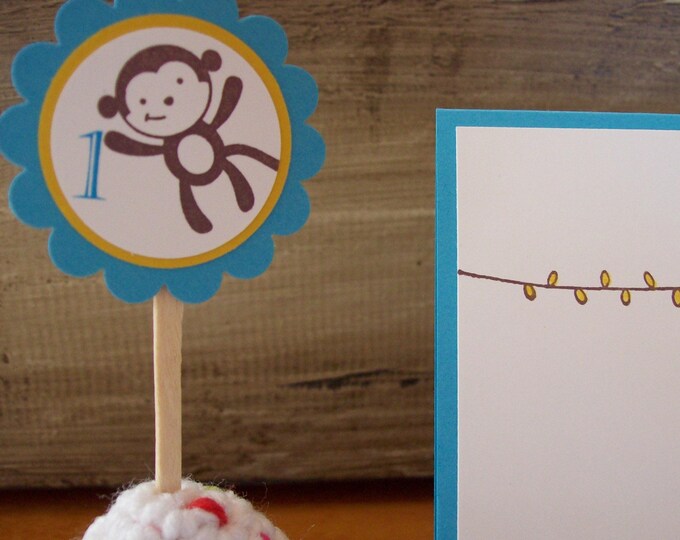 Mod Monkey Cupcake Toppers Set of 12 - Etsy