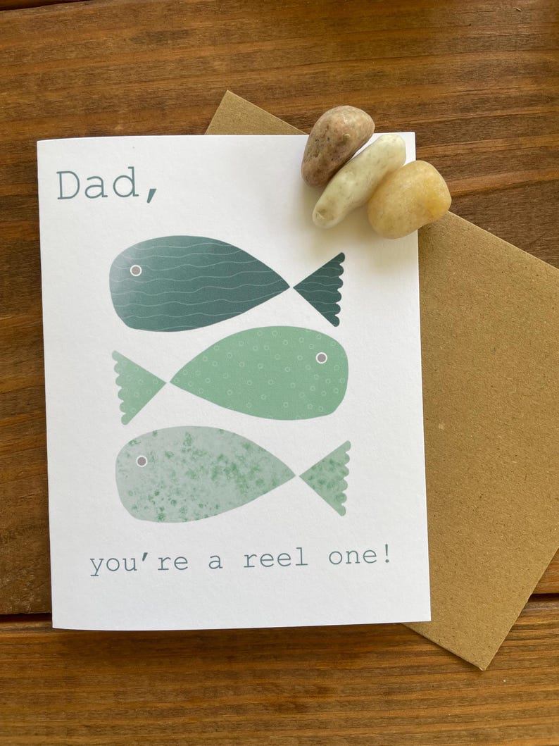 Funny Father’s Day Card, Fish Card, “dad, You’re a Reel One” Greeting ...