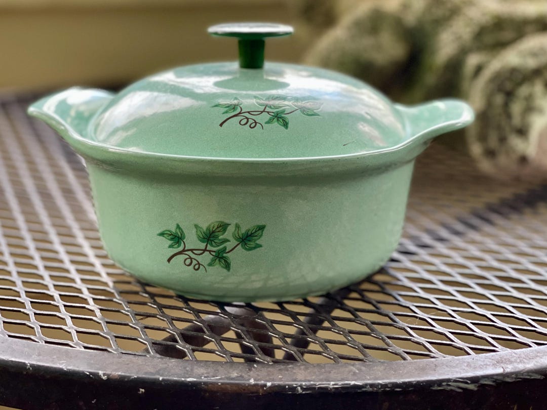 Vintage Prizer Ware Ivy Mint Green Dutch Oven R1 Pan Enamel Lecreuset ...