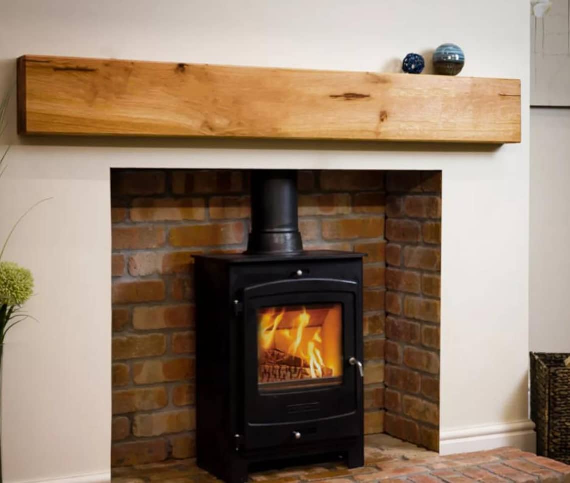 Solid Oak Mantel Beam Fireplace Mantlepiece Wood Lintel Log Burner ...