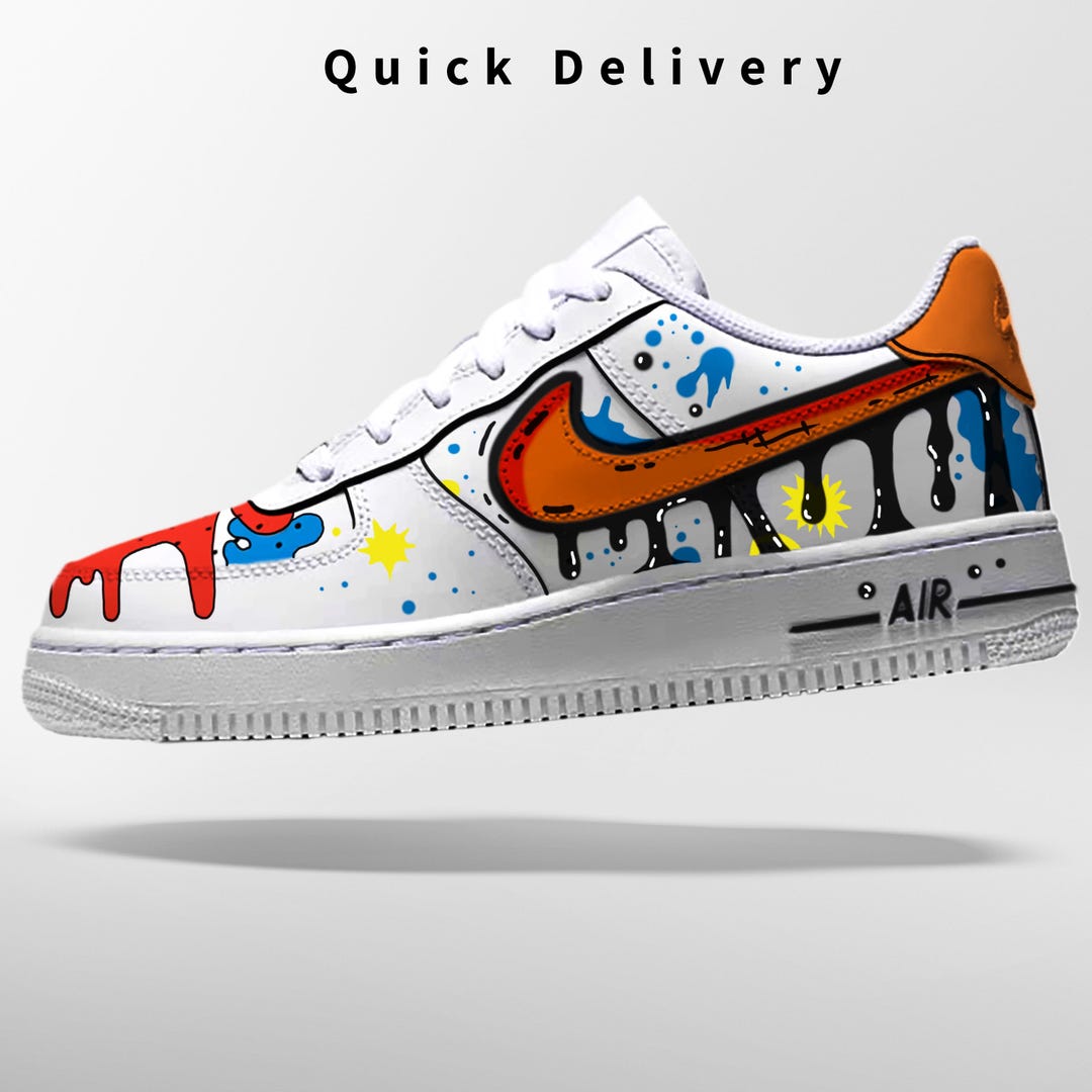 Custom Af1 Shoes - Black Drip Design,custom Air Force 1 Gift,hand ...
