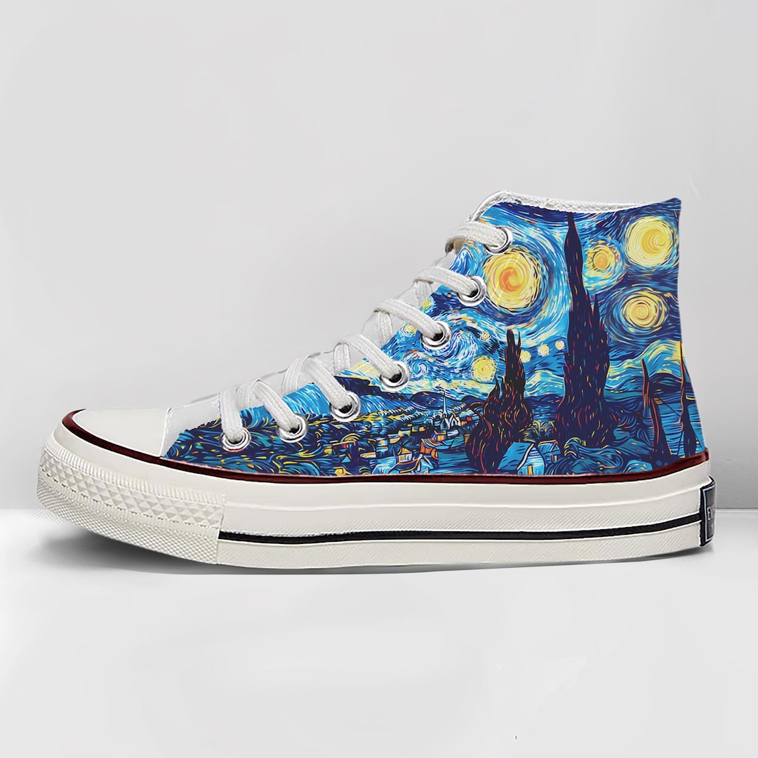 Custom Converse Shoes High Top - Vincent Van Gogh Starry Night,canvas ...