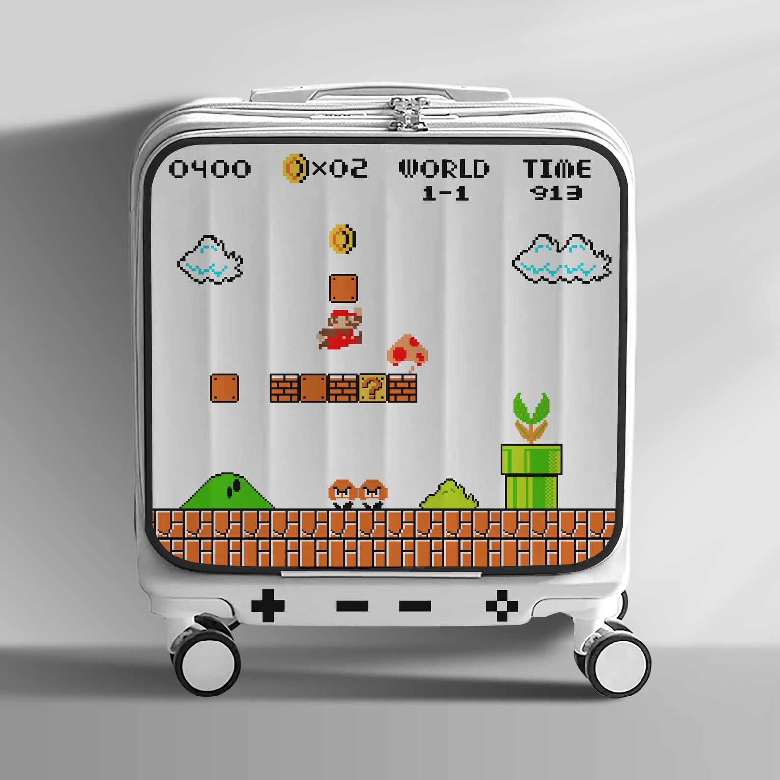 Cabin Suitcase Custom Hand Painted Luggage MARIO Themed Art Traveler ...