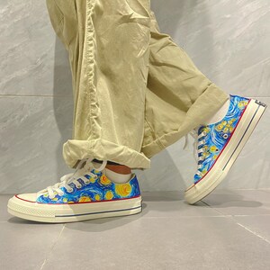 Custom Converse Sneaker-van Gogh Starry Night Theme,hand Painted Art ...