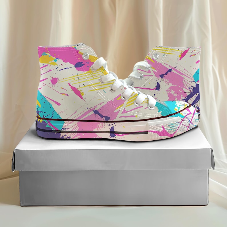 Hand-painted Custom Converse High Tops: Stitch Design Street Art Hand ...