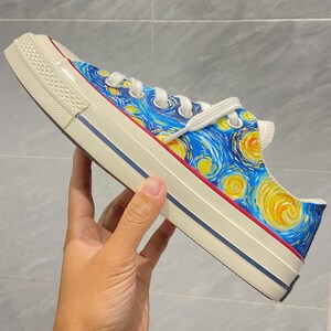 Custom Converse Sneaker-van Gogh Starry Night Theme,hand Painted Art ...