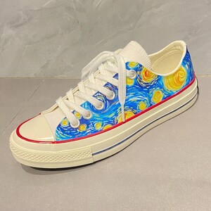 Custom Converse Sneaker-van Gogh Starry Night Theme,hand Painted Art ...