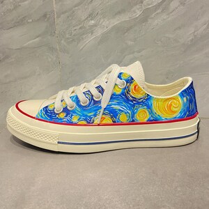 Custom Converse Sneaker-van Gogh Starry Night Theme,hand Painted Art ...