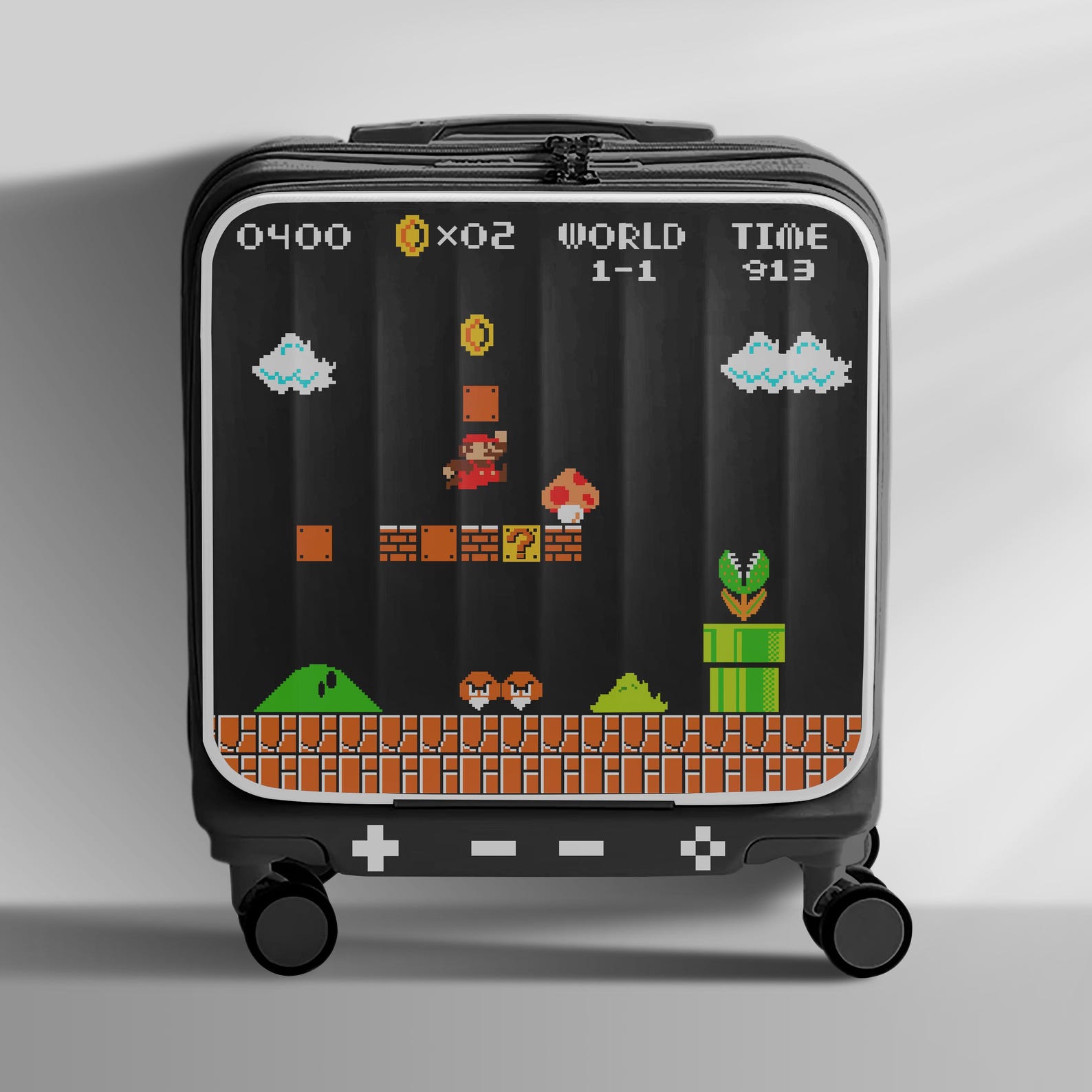 Cabin Suitcase Custom Hand Painted Luggage MARIO Themed Art Traveler ...