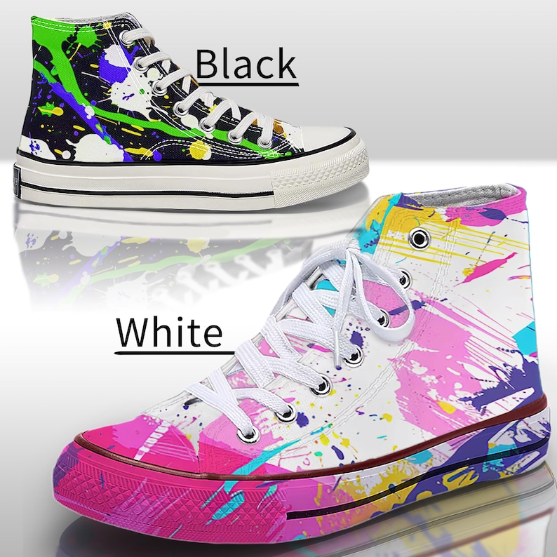 Hand-painted Custom Converse High Tops: Stitch Design Street Art Hand ...