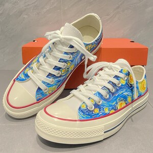 Custom Converse Sneaker-van Gogh Starry Night Theme,hand Painted Art ...