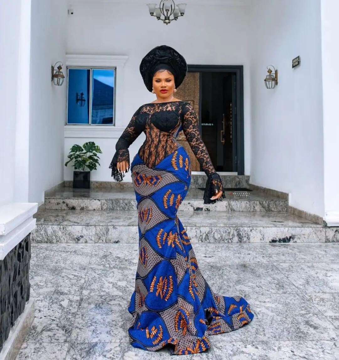 Corset Lace Ankara African Mermaid Dress, African Fishtail Dress ...