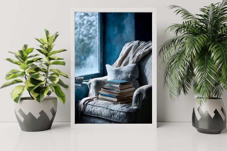 Booknook Wall Art, Bookshelf Decor Poster, Book Wall Art, Scandinavian ...
