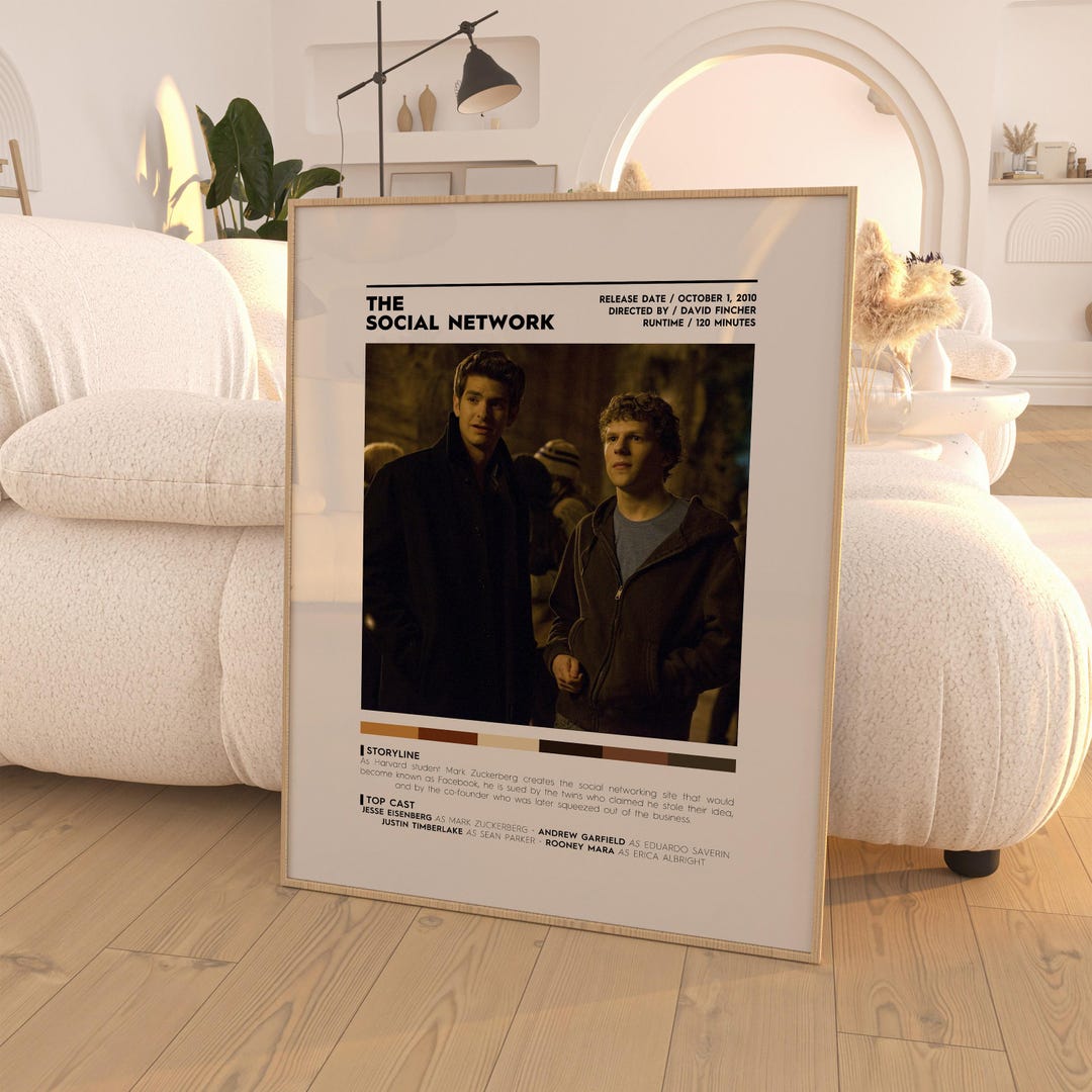 The Social Network Movie Poster / 3 Colors 1 Price / Movie Poster ...