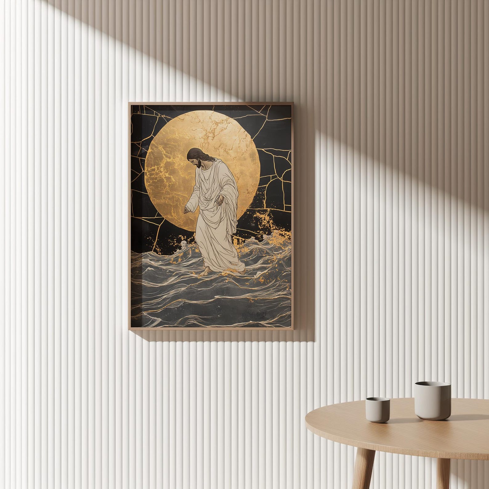 Jesus Walking on Water | Kintsugi Art | Christian Wall Art | Modern ...