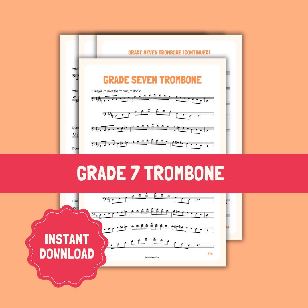 Grade 7 Trombone Bass Clef ABRSM Scales & Arpeggios Written by Experts ...