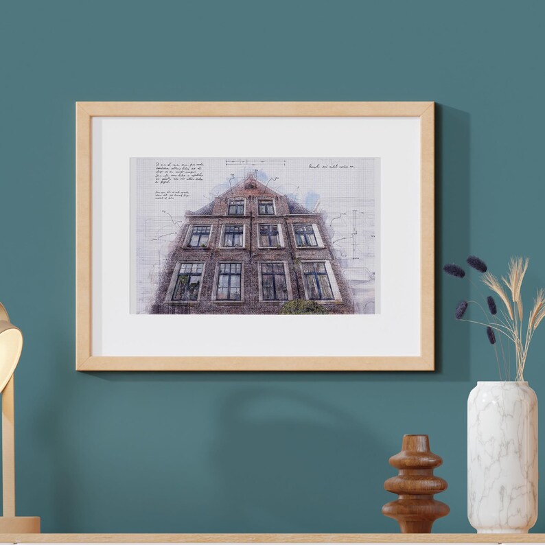 Dutch Architecture Poster, Architectural Technical Drawing, Blueprint ...