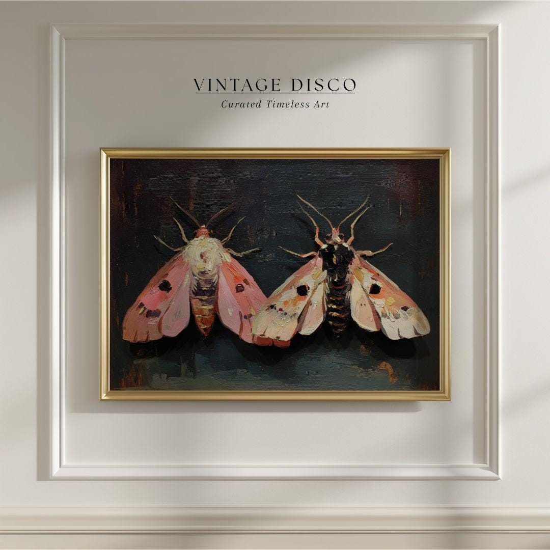 Pink Moth Print: Whimsigoth Butterfly Wall Art (printable Digital ...