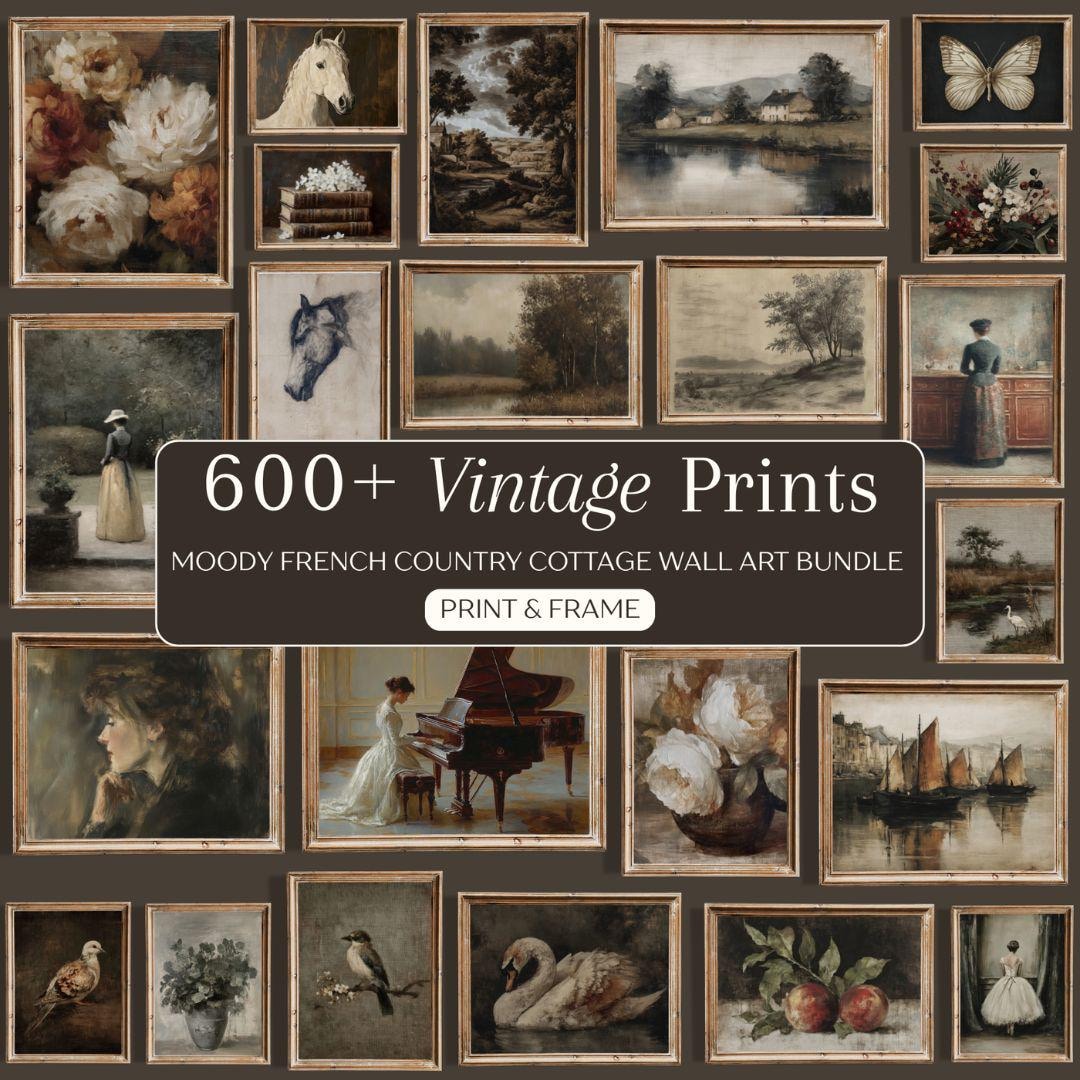 600+ Vintage Moody Gallery Wall Prints - Rustic Grounding Wall Art ...