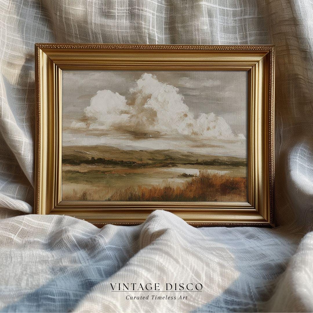Vintage Autumn Cloud Print - Cottagecore Farmhouse Countryside ...
