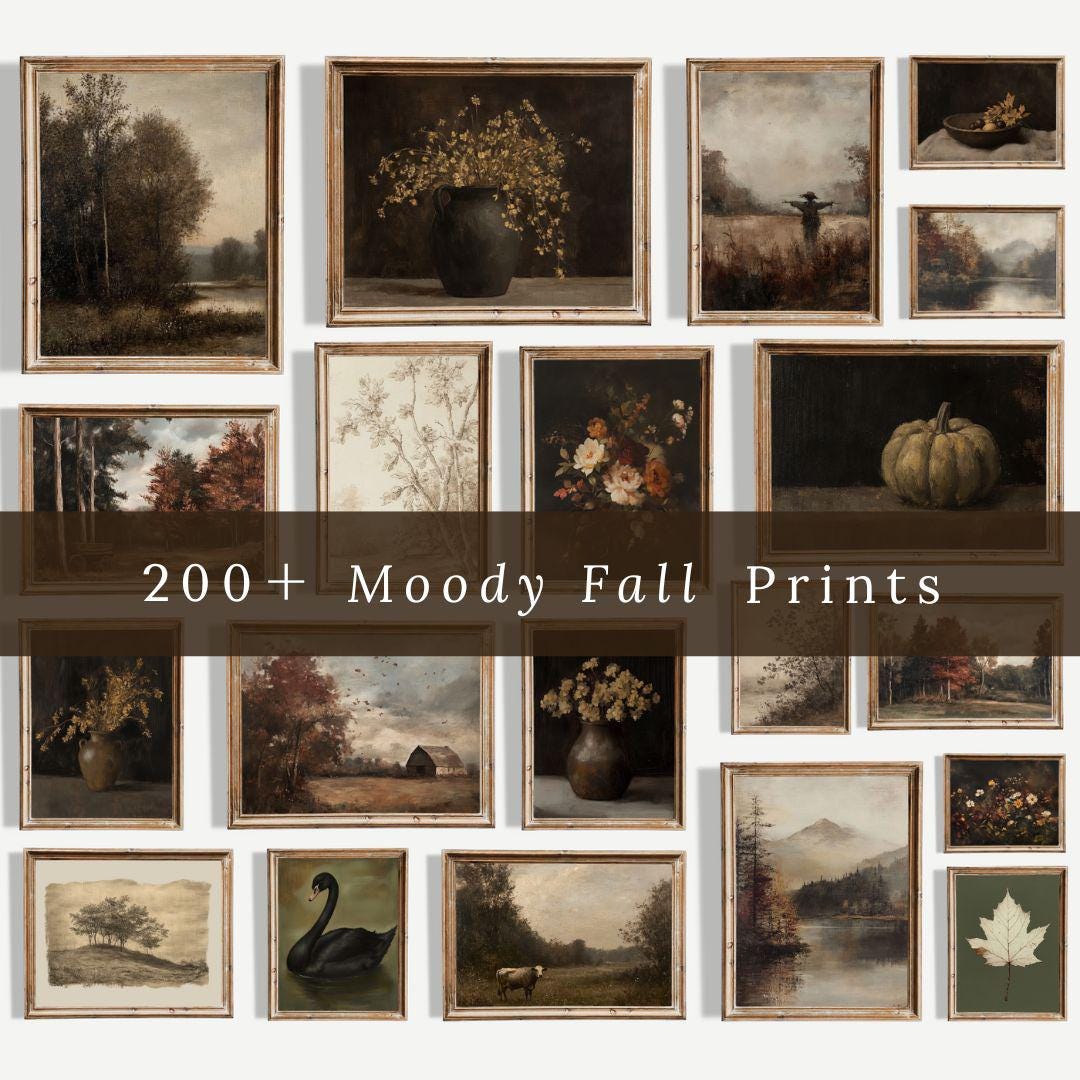 Vintage Fall Gallery Wall Set - Rustic Autumn Farmhouse Decor, Warm ...