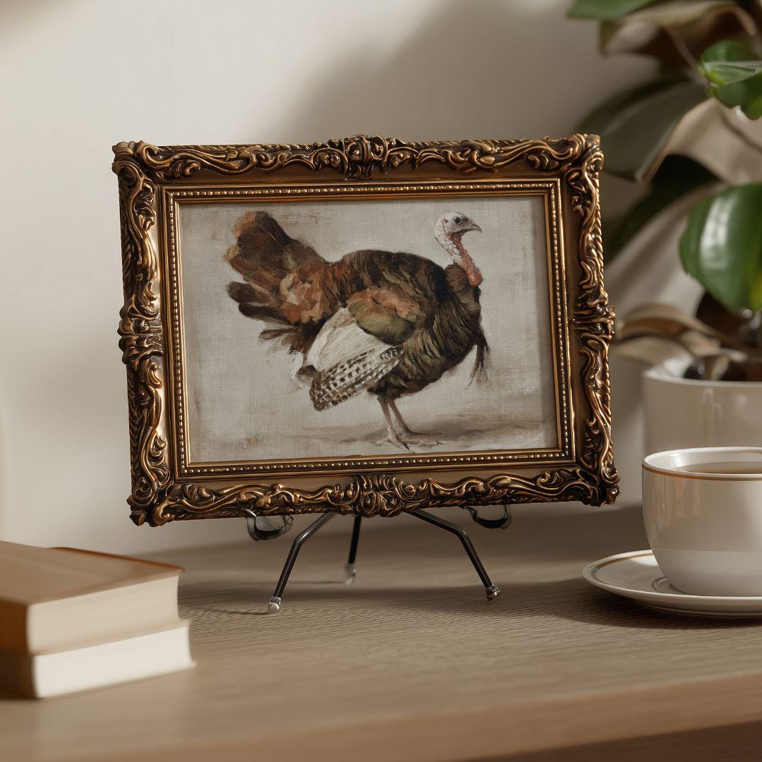 Vintage Turkey Thanksgiving Painting - Printable Rustic Country ...