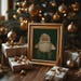 Emerald Green Christmas Santa Claus Painting - Elegant Holiday Prints ...