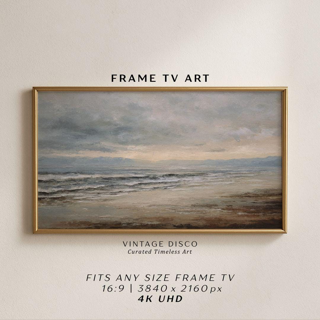Coastal Beach Frame TV Art Painting - Ocean Coast Television Artwork ...