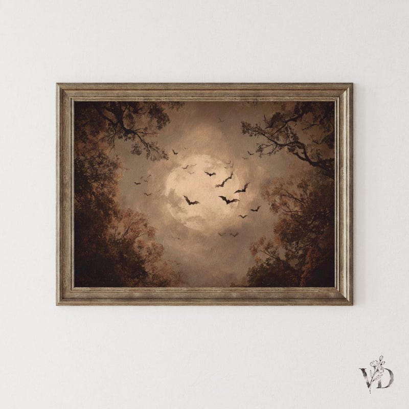 Dark Academia Moon Wall Art - Etsy