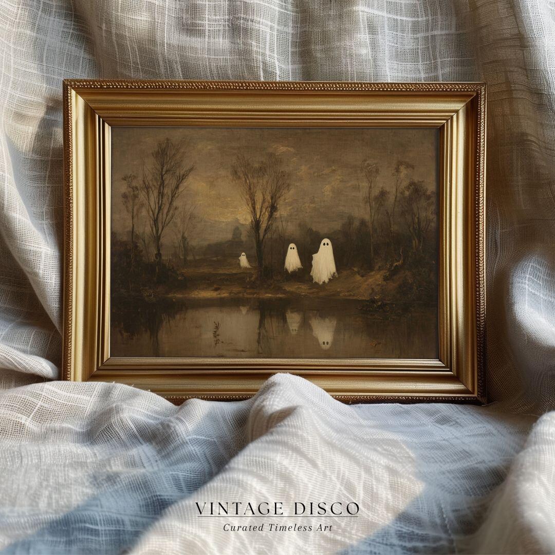 Vintage Halloween Ghost Print - Moody Cottagecore Halloween Wall Art ...