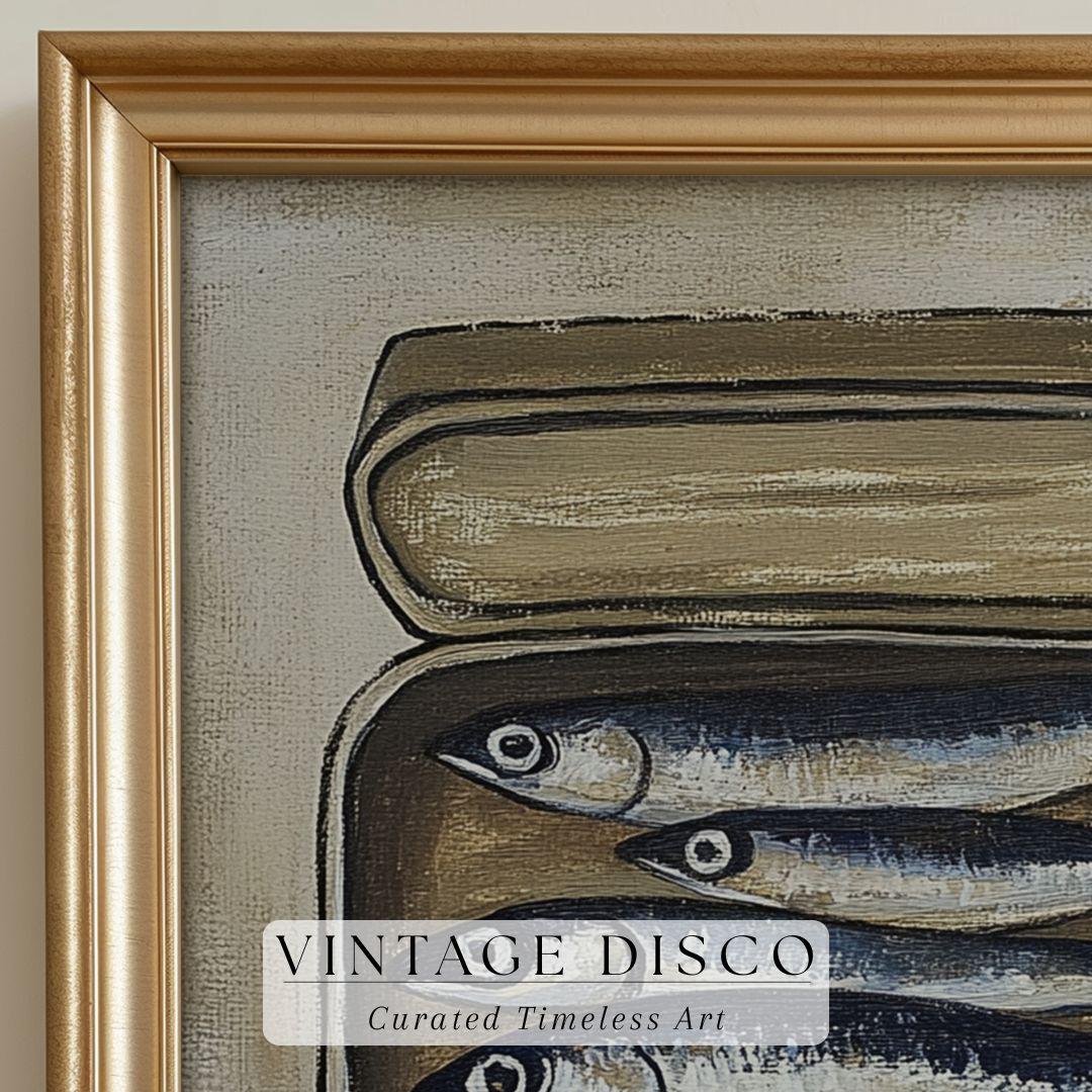 Vintage Sardine Tin Art Print – Traditional Coastal Kitchen Decor ...