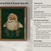 Emerald Green Christmas Santa Claus Painting - Elegant Holiday Prints ...
