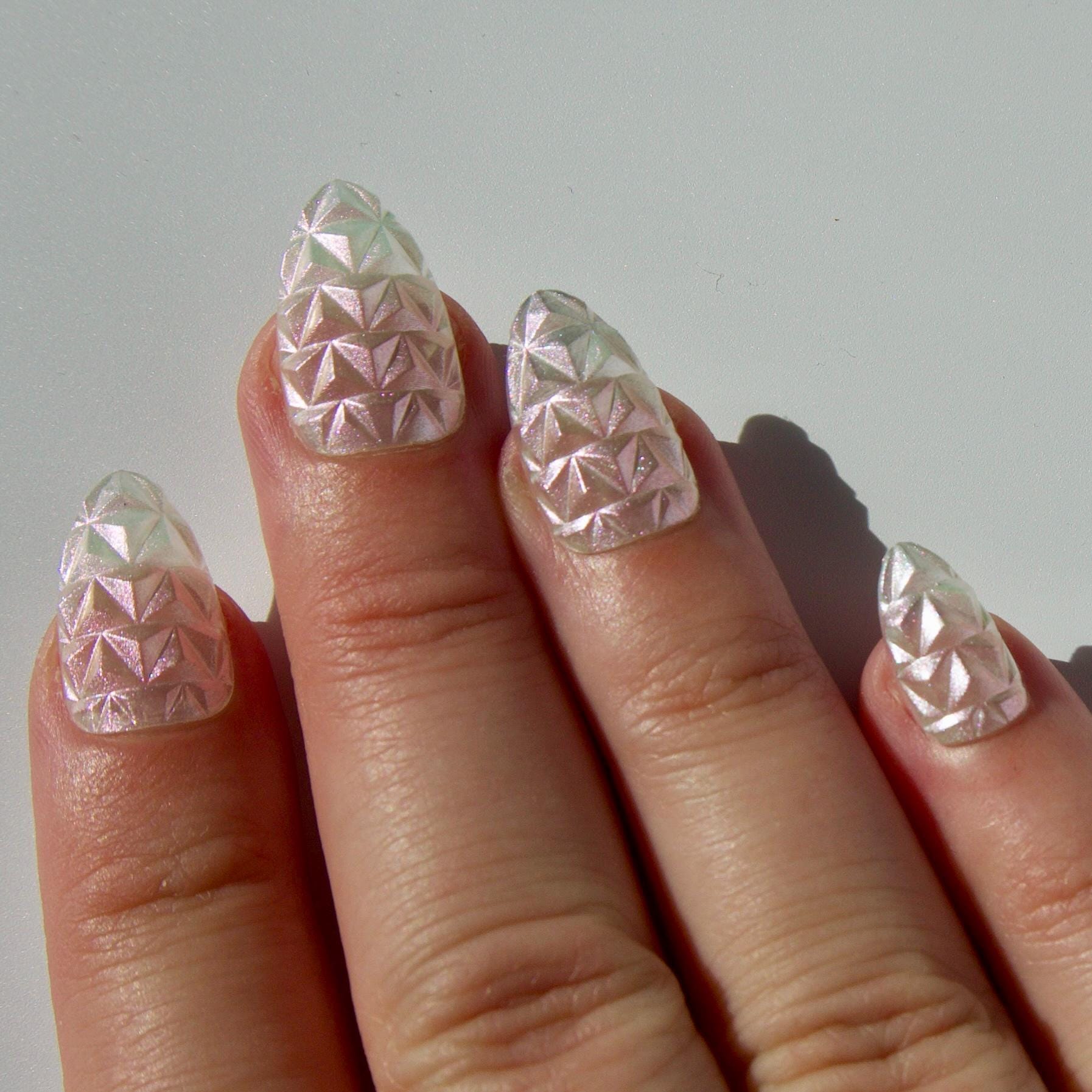 3D Printed Press on Nails - Facet Fantasy - Etsy