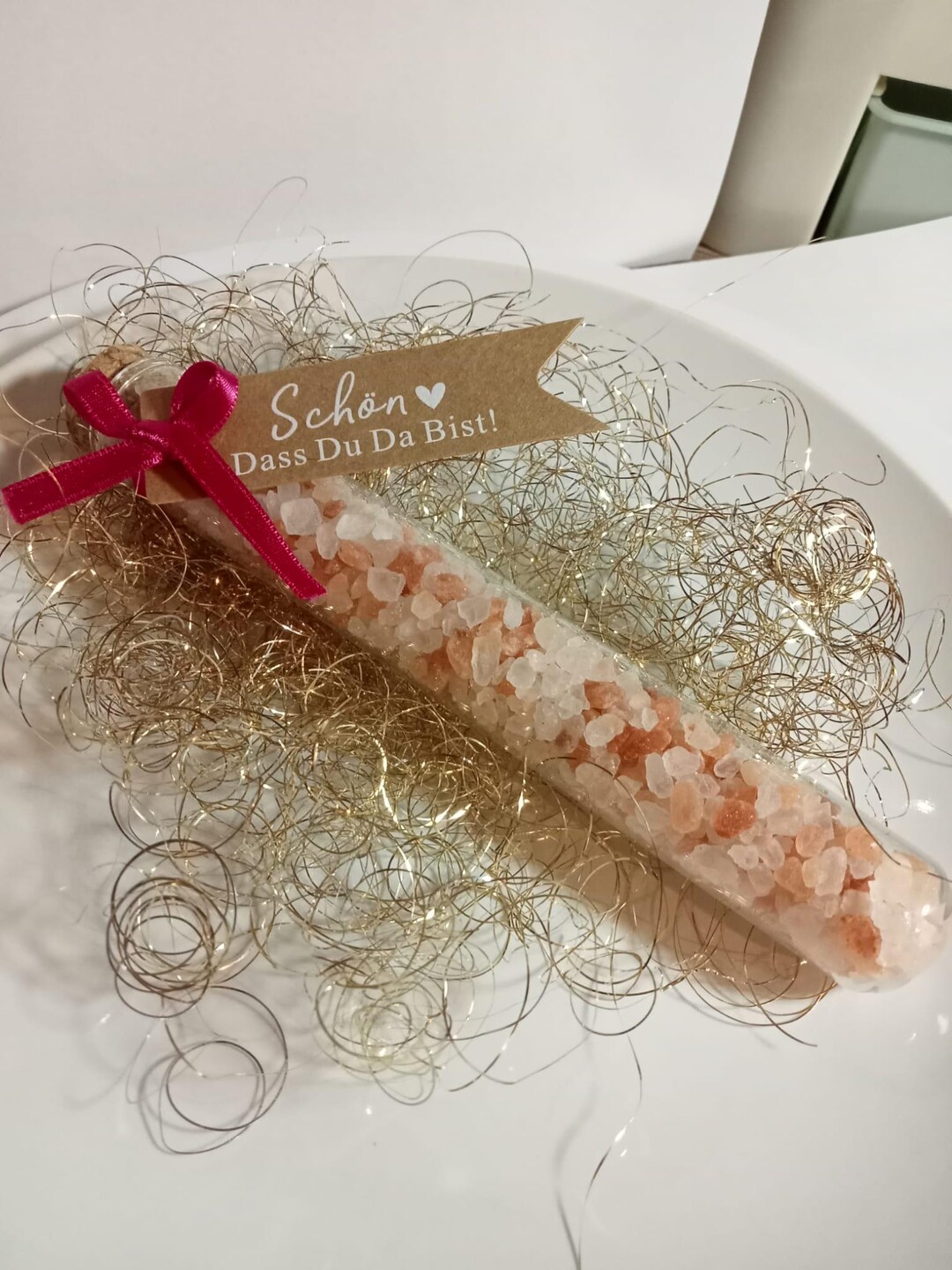Salt in a Test Tube White and Pink - Etsy
