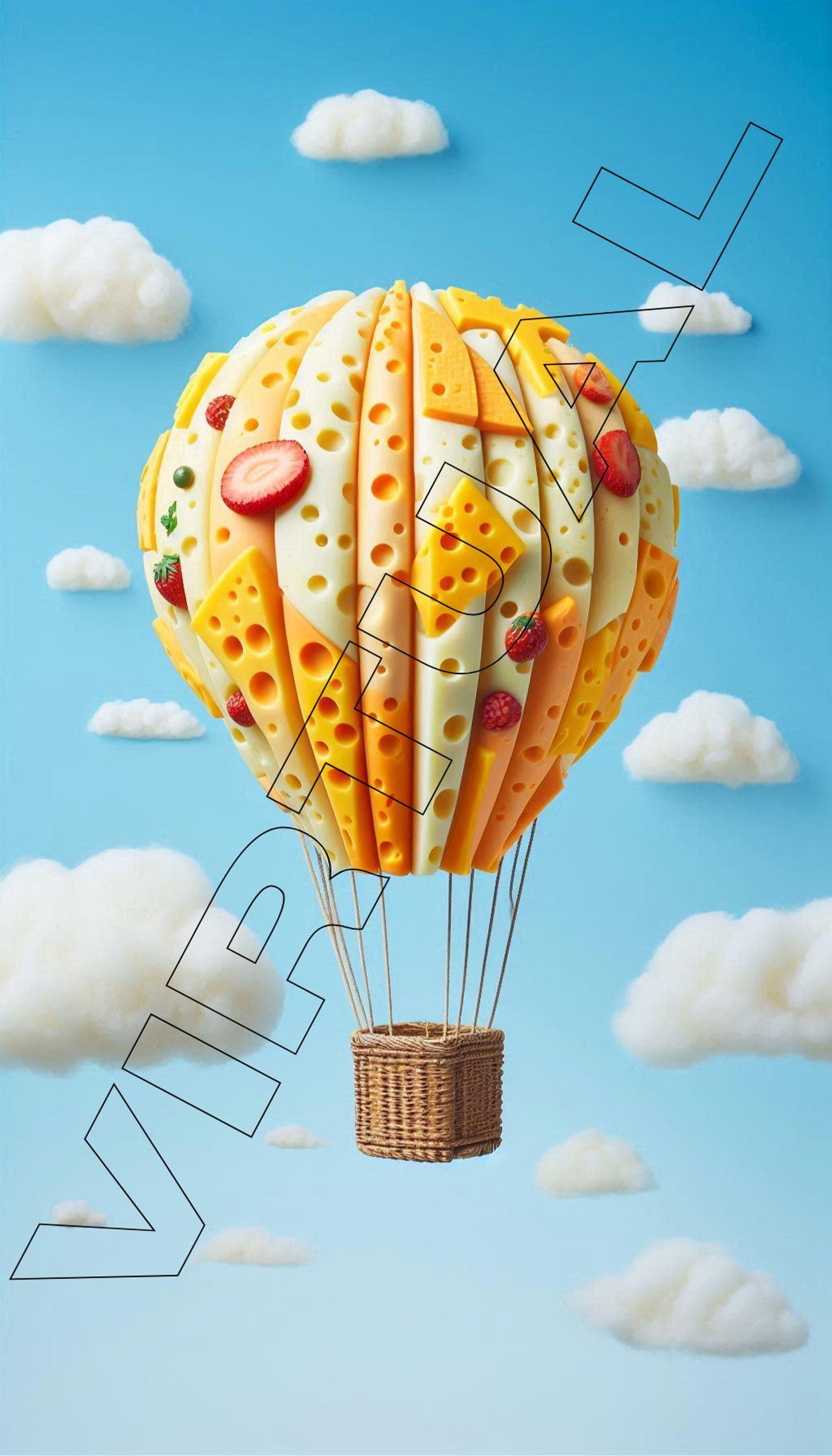 Cheese Hot Air Balloon Art - Etsy