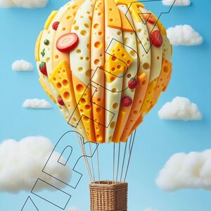 Cheese Hot Air Balloon Art - Etsy