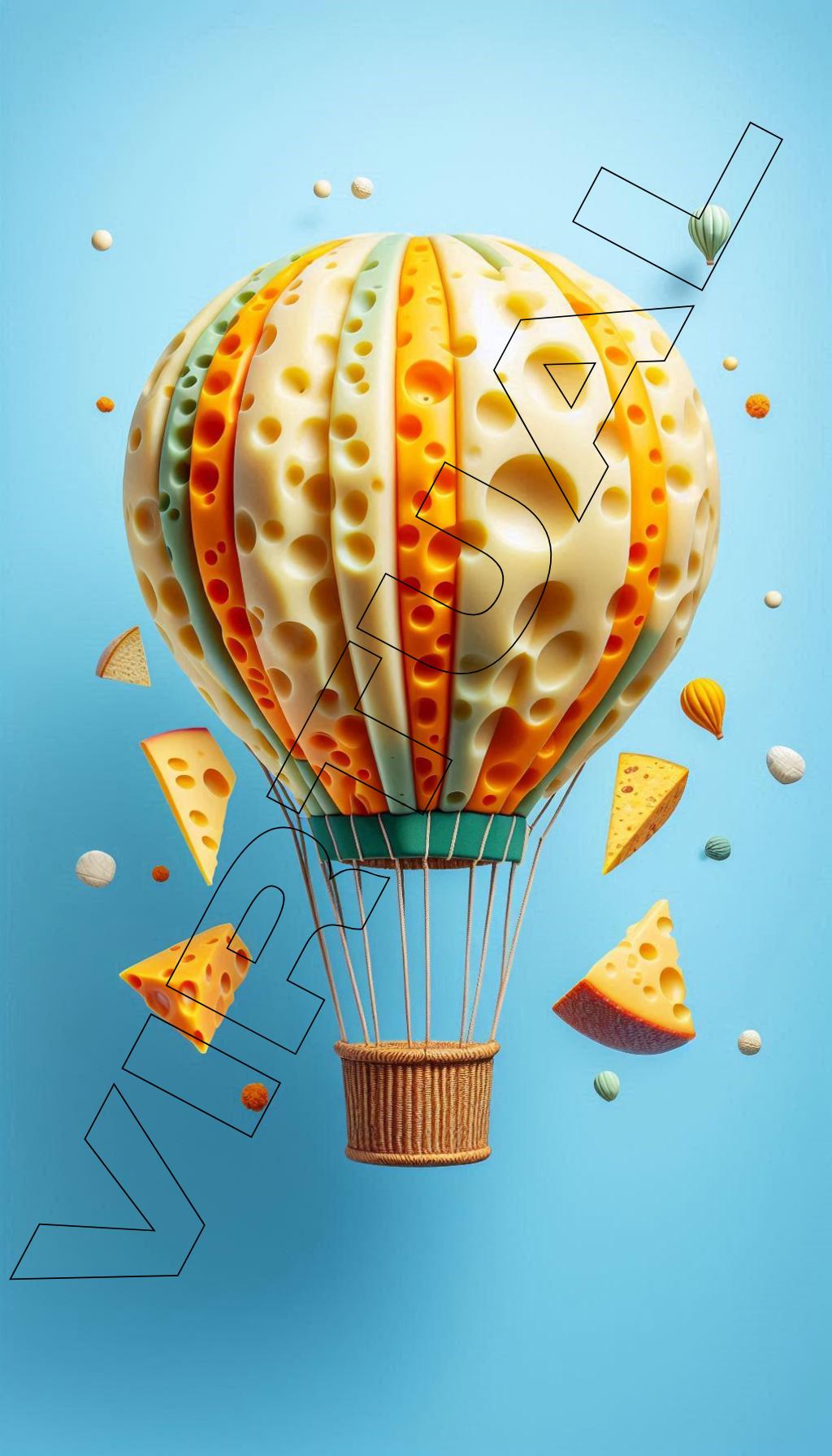 Cheese Hot Air Balloon Art - Etsy