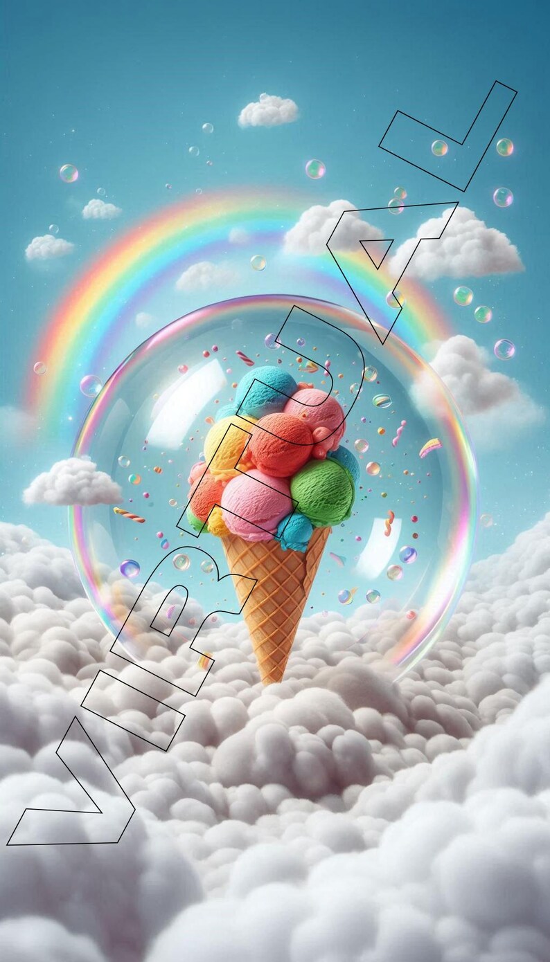 Surrealism Ice Cream in A Bubble - Etsy