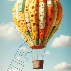 Cheese Hot Air Balloon Art - Etsy