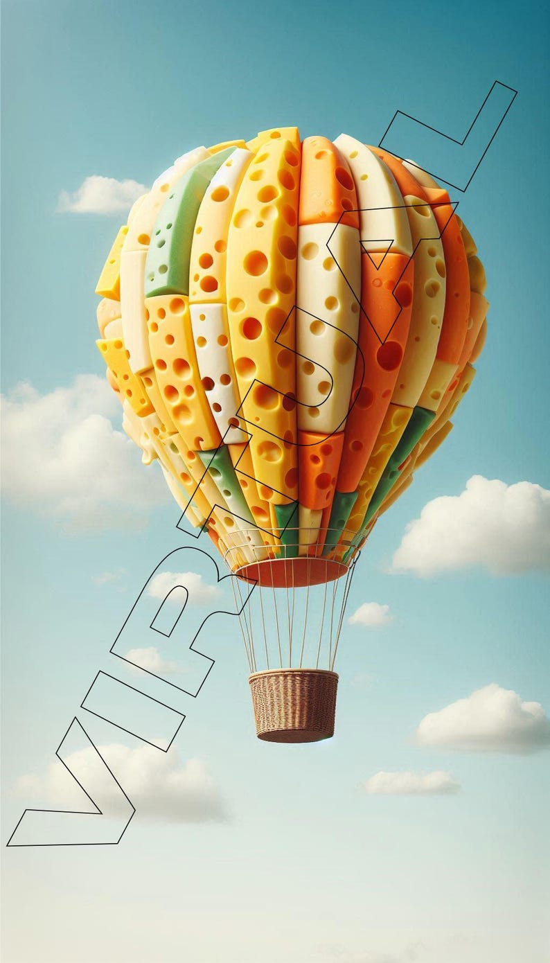 Cheese Hot Air Balloon Art - Etsy
