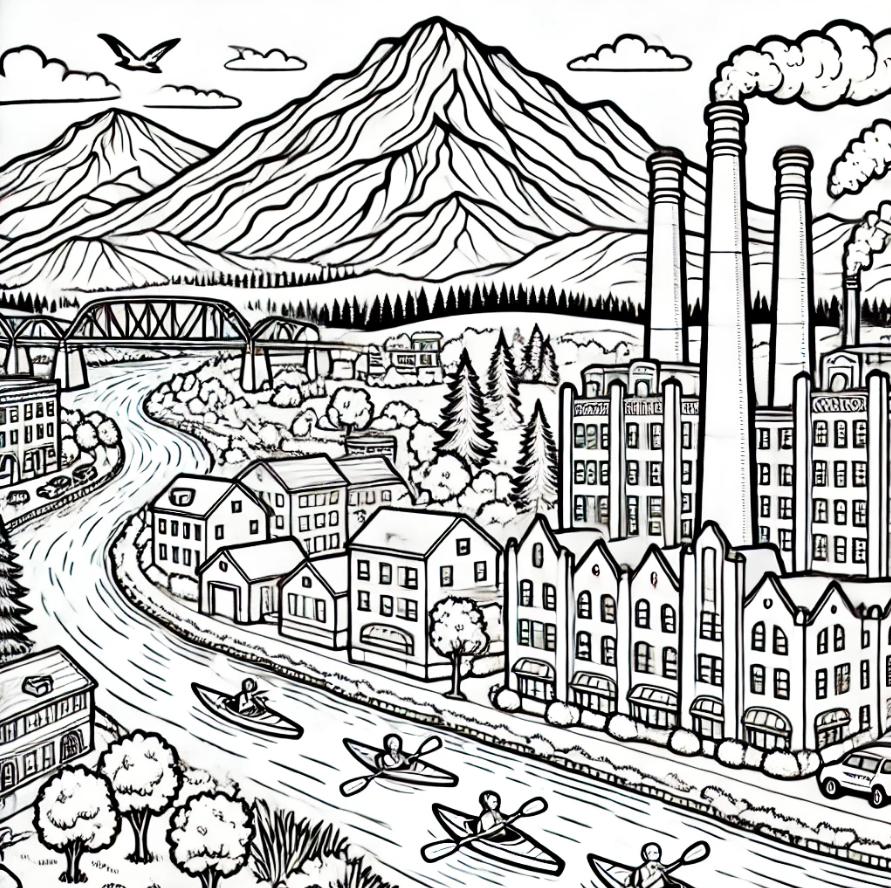 Bend, Oregon Coloring Sheet - Etsy