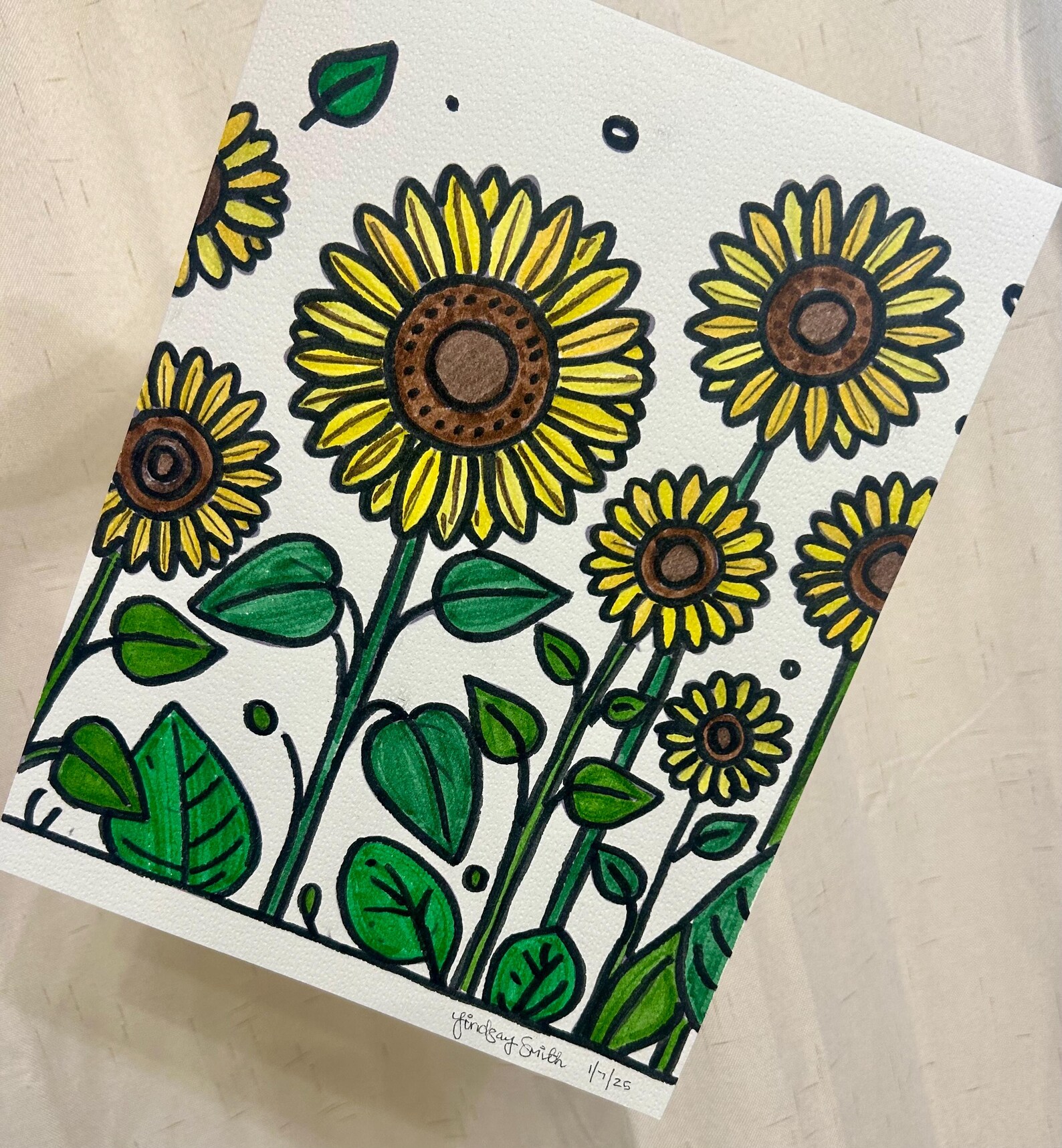 Simple Sunflowers Coloring Sheet - Etsy