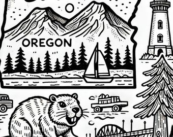 Bend, Oregon Coloring Sheet - Etsy