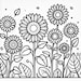 Simple Sunflowers Coloring Sheet - Etsy