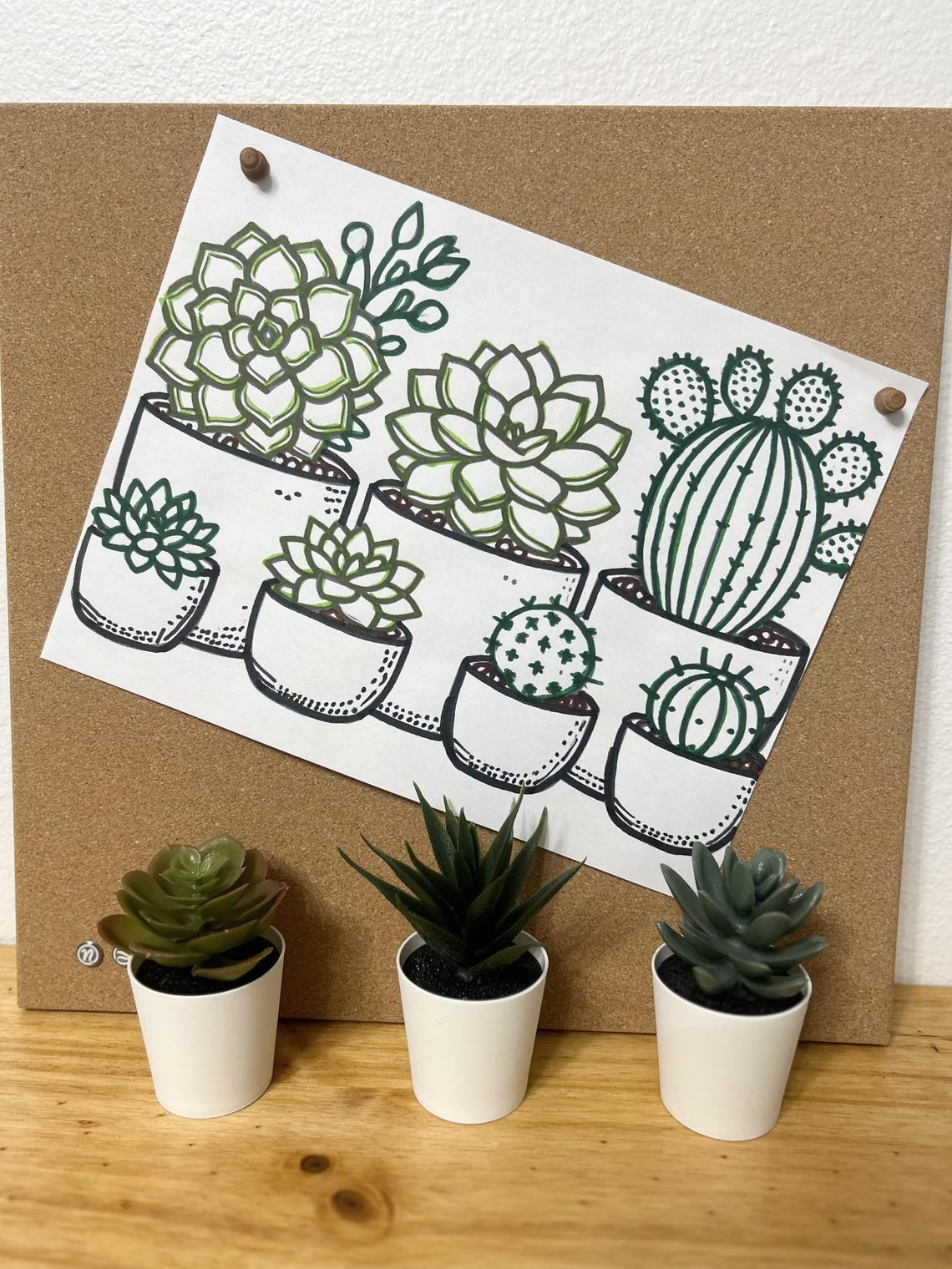 Simple Succulents Coloring Sheet - Etsy